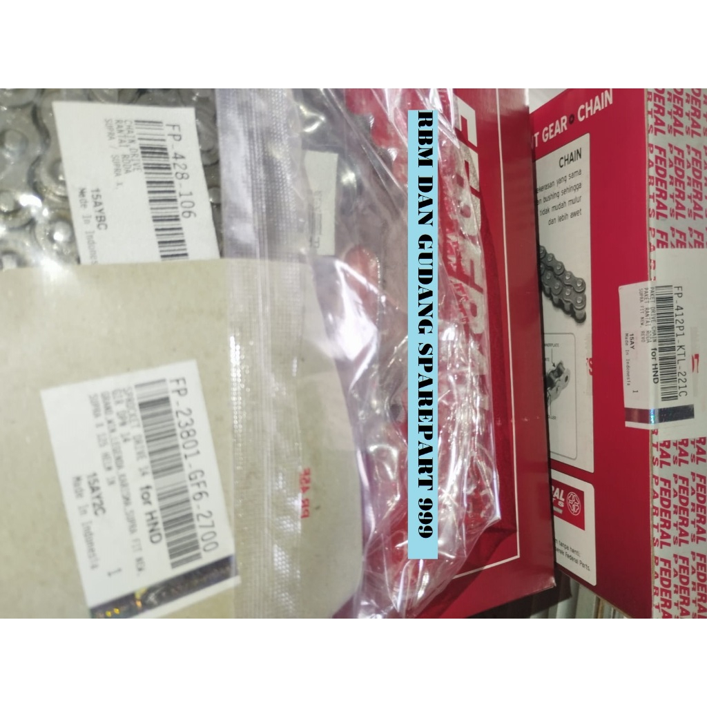 Jual GEAR SET GIR SET HONDA SUPRA X 125 ORIGINAL FEDERAL PARTS KTL ...