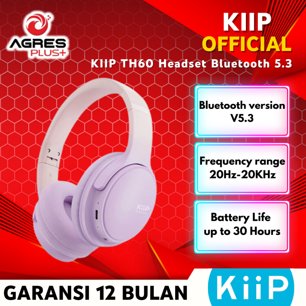 Jual KIIP LENOVO TH60 Headset Bluetooth 5.3 Headphone Earphone Mic KADO ...
