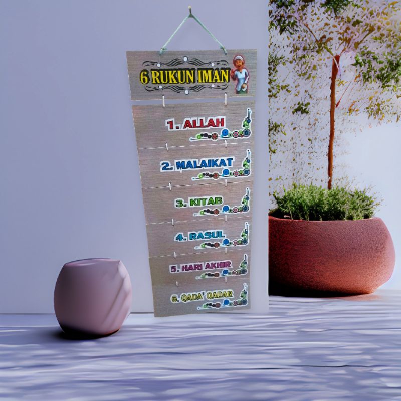 Jual Pajangan Edukatif Rukun Iman/ Hiasan Dinding Rukun Iman | Shopee ...