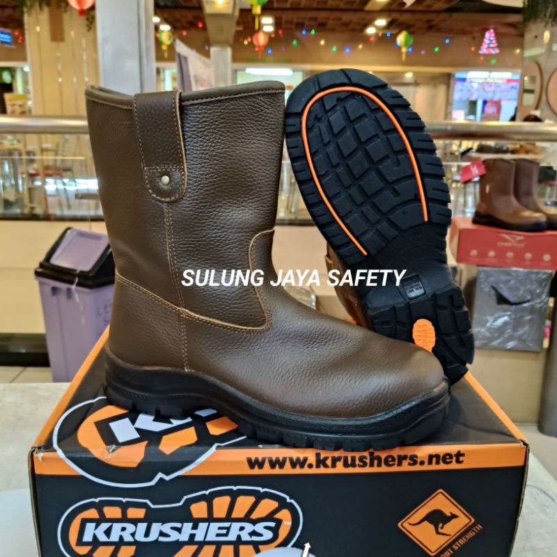 Jual Sepatu Safety Krusher Texas Brown & Black Original 100% - Safety Shoes Krushers Keselamatan ...