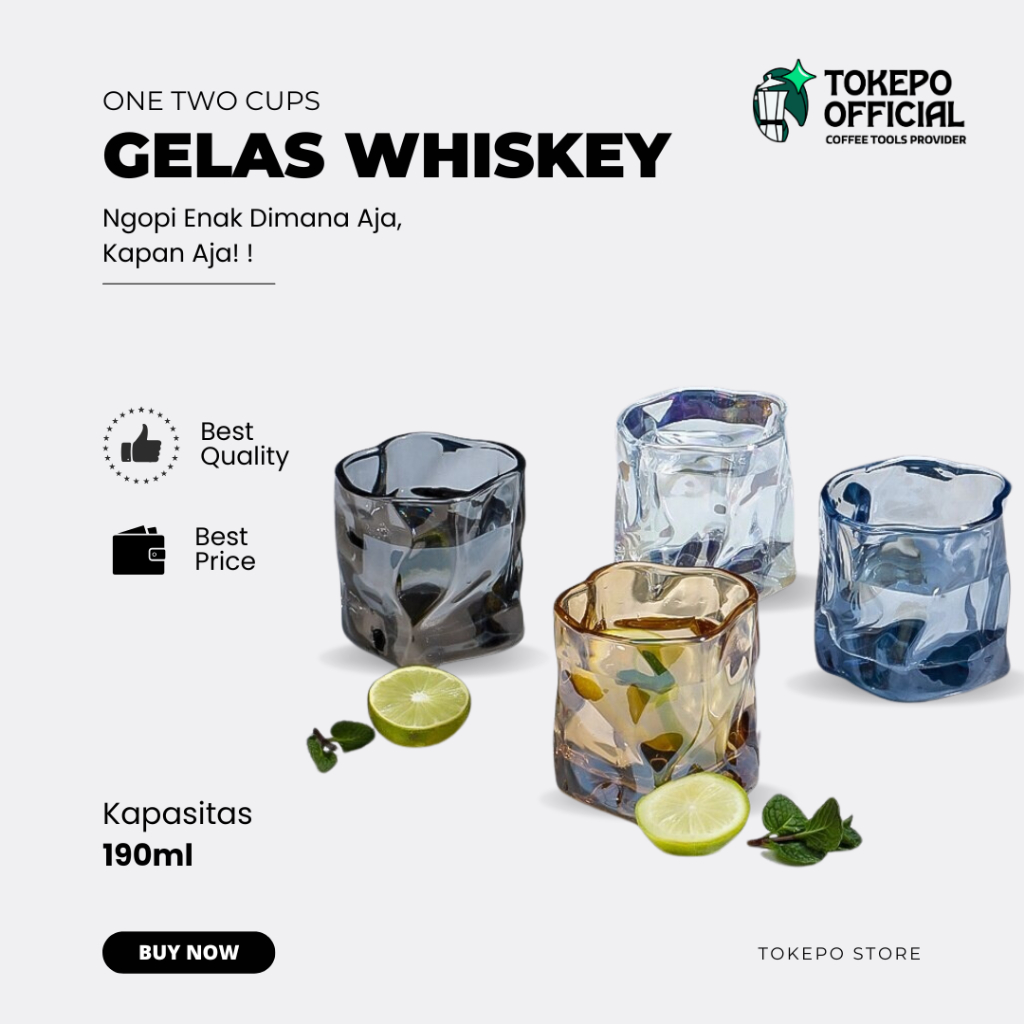 Jual Gelas Whisky Japanese Yamazaki Style Rock Glass 190ml Kopi Cocktail Mocktail Aesthetic One ...