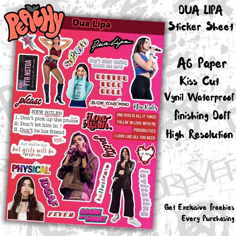 Jual Dua Lipa Sticker Pack | Sticker Vynil | sticker Waterproof ...