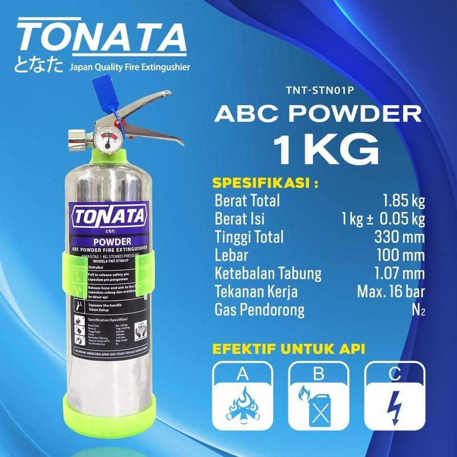 Jual Stainless APAR 1 KG ABC Powder Tonata / Set Komplit | Shopee Indonesia