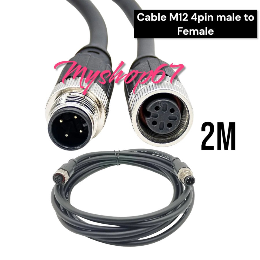 Jual Cable M12 4 Pin Male to M12 Female 22 awg Panjang 2 Meter Tinggal ...