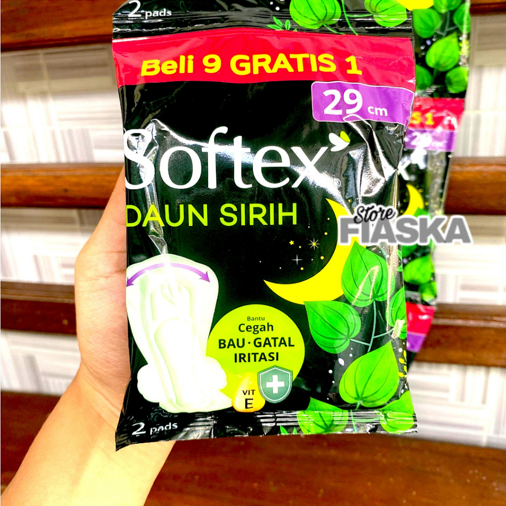 Jual Softex Night Daun Sirih 29cm 36cm Wings (Sayap) Renceng 10 Sachet ...