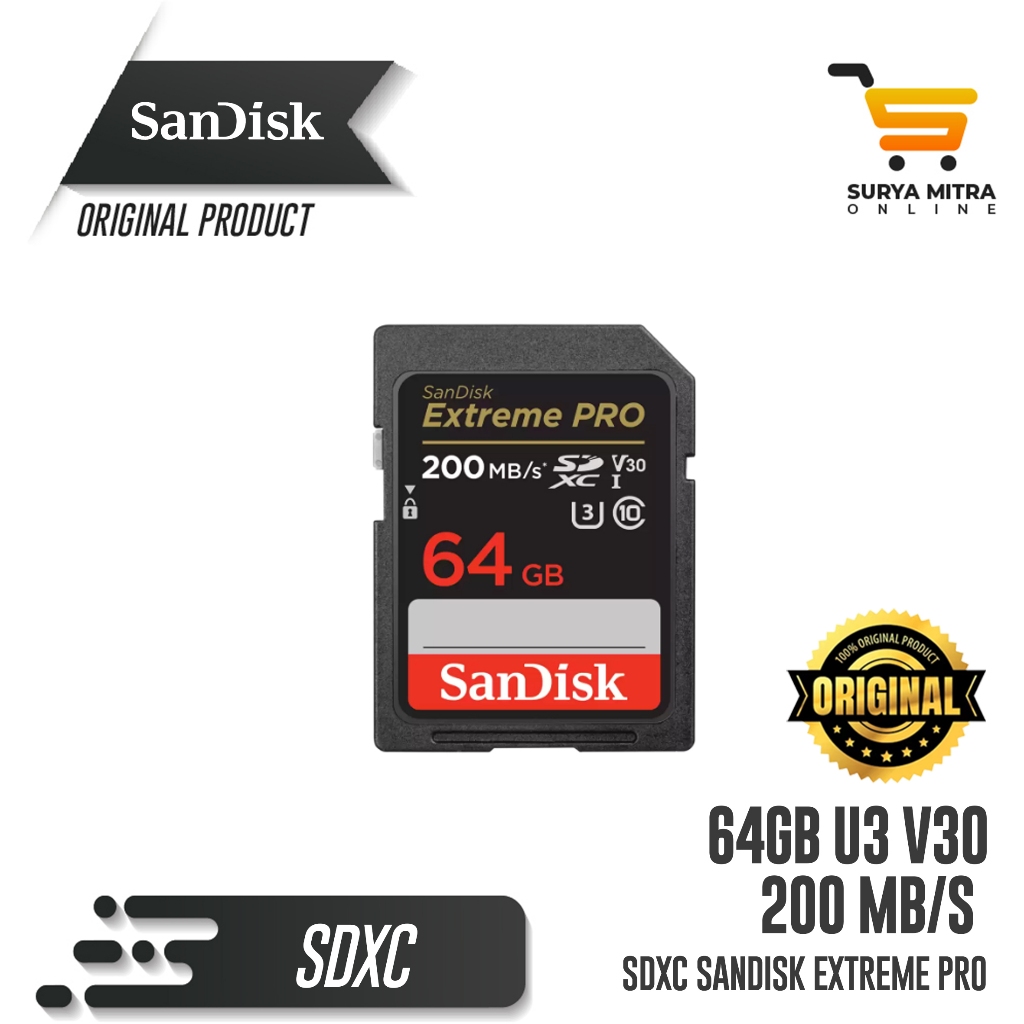 Jual SDXC SanDisk Extreme Pro UHS-I Card 64GB 4K - SD Card | Shopee ...