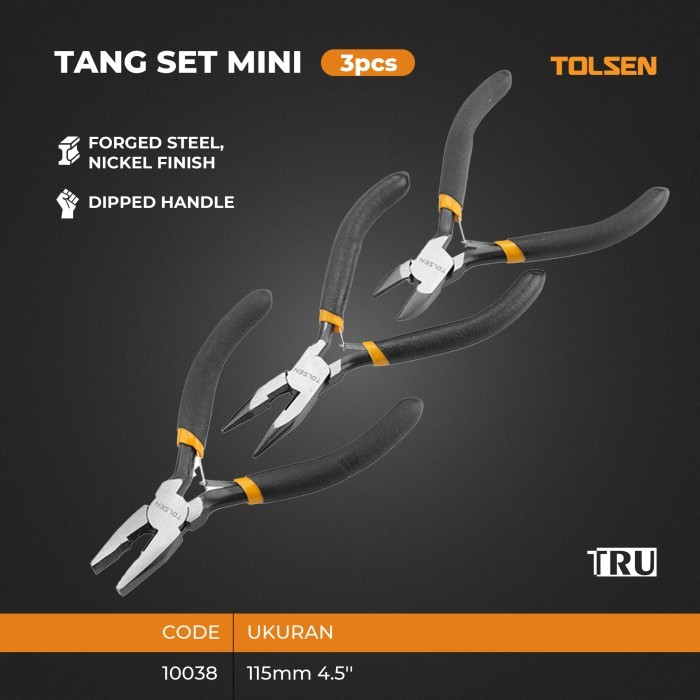 Jual Tang Mini Set 4,5" In/Tang Set Mini 3 PCS Kombinasi Potong Lancip TOLSEN 10038 | Shopee ...