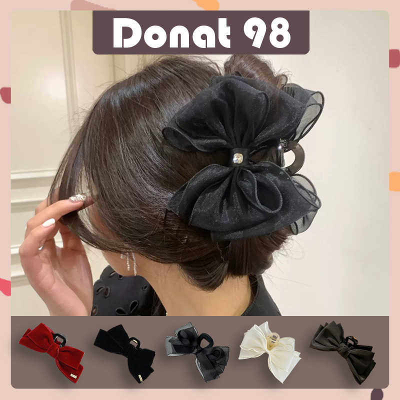 Jual Donat - Jepit Rambut Pita Besar Satin Organza Women Hairpin Jedai Rambut Cantik | Shopee ...