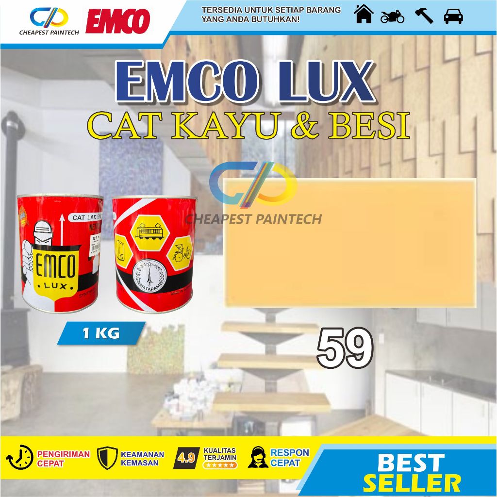 Jual EMCO LUX CAT KAYU DAN BESI 1 KG 59 | Shopee Indonesia