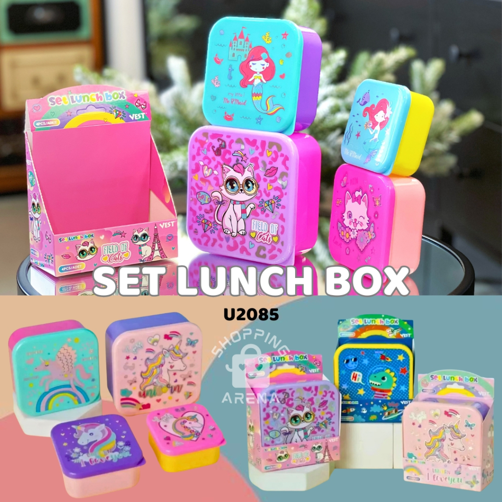 Jual SET LUNCH BOX U2085 Merk VEST Kotak Makan Anak Karakter Lucu BPA ...