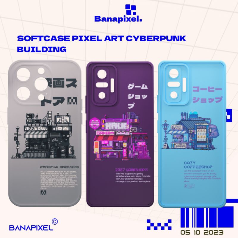 Jual Softcase Pixel Art Cyberpunk Building | Semua Tipe Handphone ...