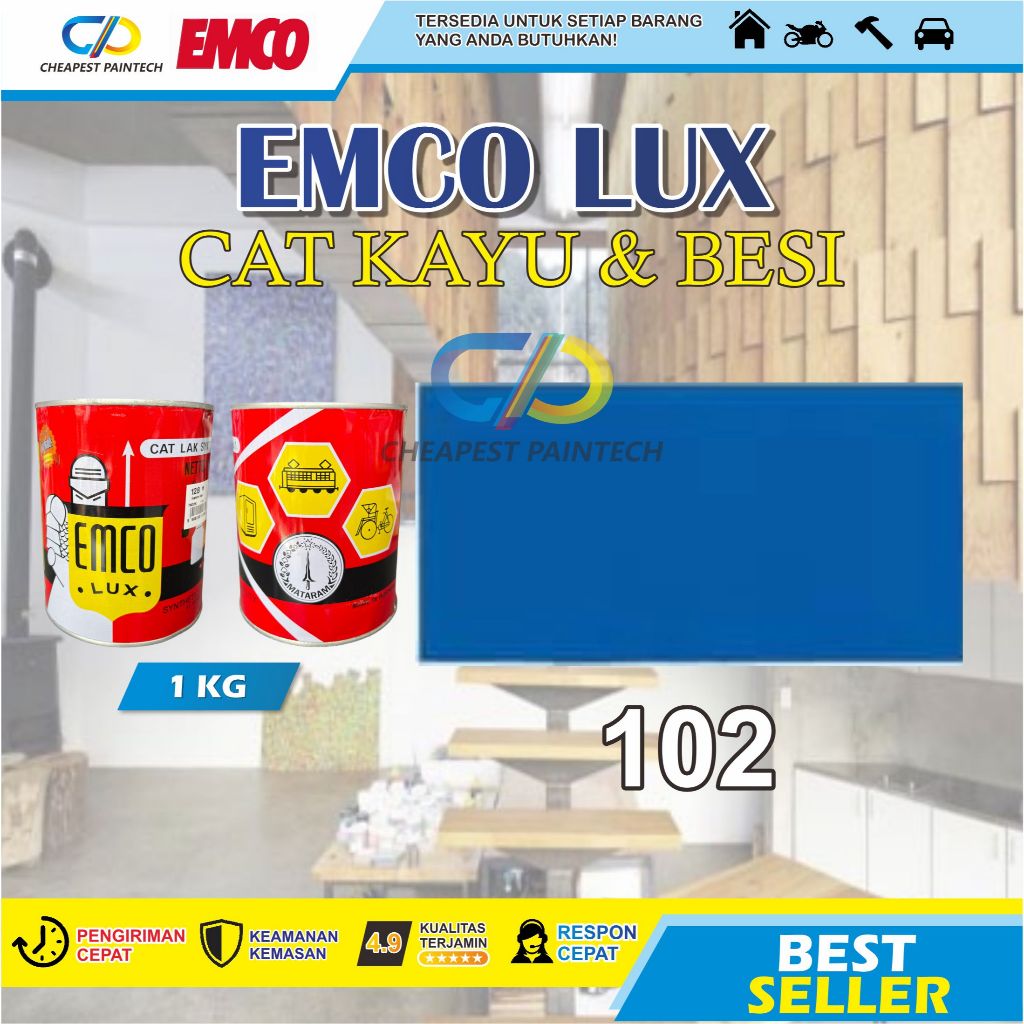 Jual EMCO LUX CAT KAYU DAN BESI 1 KG 102 | Shopee Indonesia
