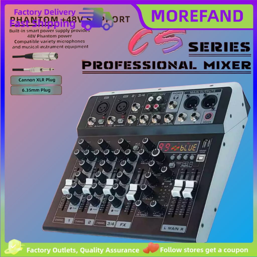 Jual Live Mixer audio 4 chanel Professional Soundcard USB Bluetooth ...