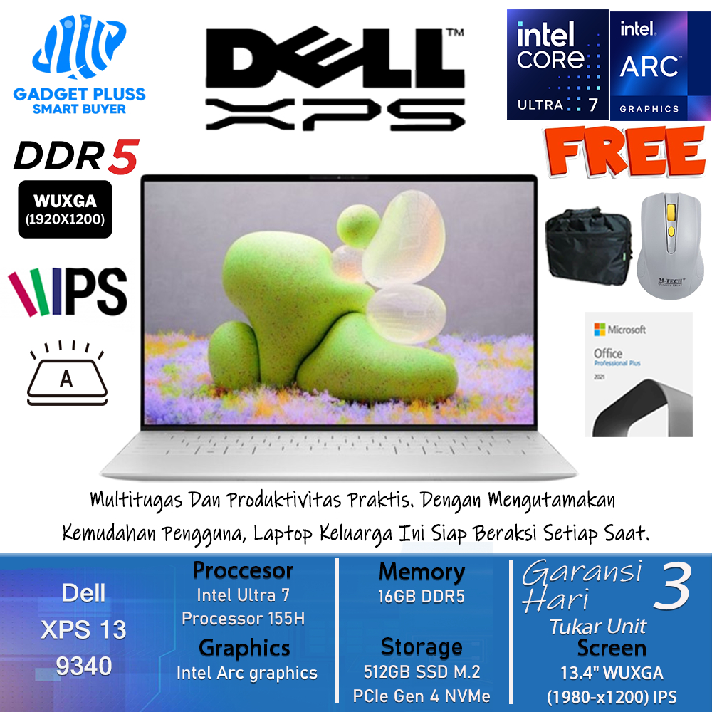 Jual Laptop Dell XPS 13 9340 Intel Ultra 7 155H Ram 16GB DDR5 512GB SSD ...