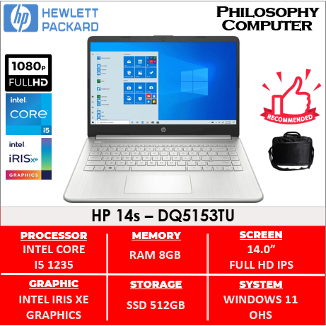 Jual Laptop HP 14s DQ5153TU I5 1235 16GB 512GB 14.0" Full HD IPS Blit ...