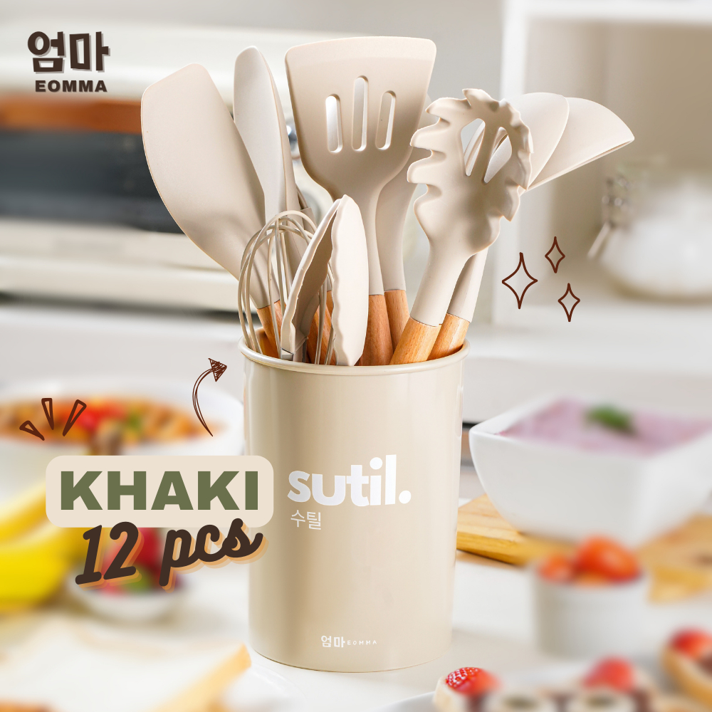 Jual SOETIL Sutil Set 12pcs + Wadah | Spatula Silikon Tahan Panas ...