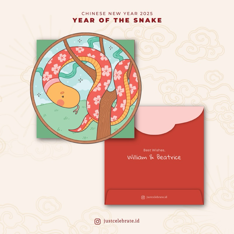 Jual CUSTOM ANGPAO 2D YEAR OF THE SNAKE 2025 | ANGPAO ULAR | HONGBAO ...