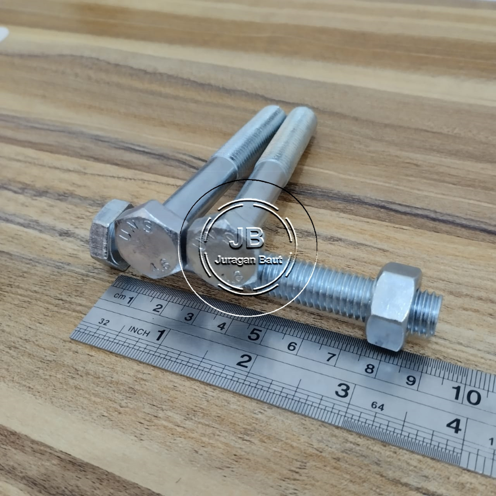 Jual BAUT MUR M12X90 PANJANG 9CM 9 CM KUNCI 19 90MM MM PUTIH BAUD BMP ...