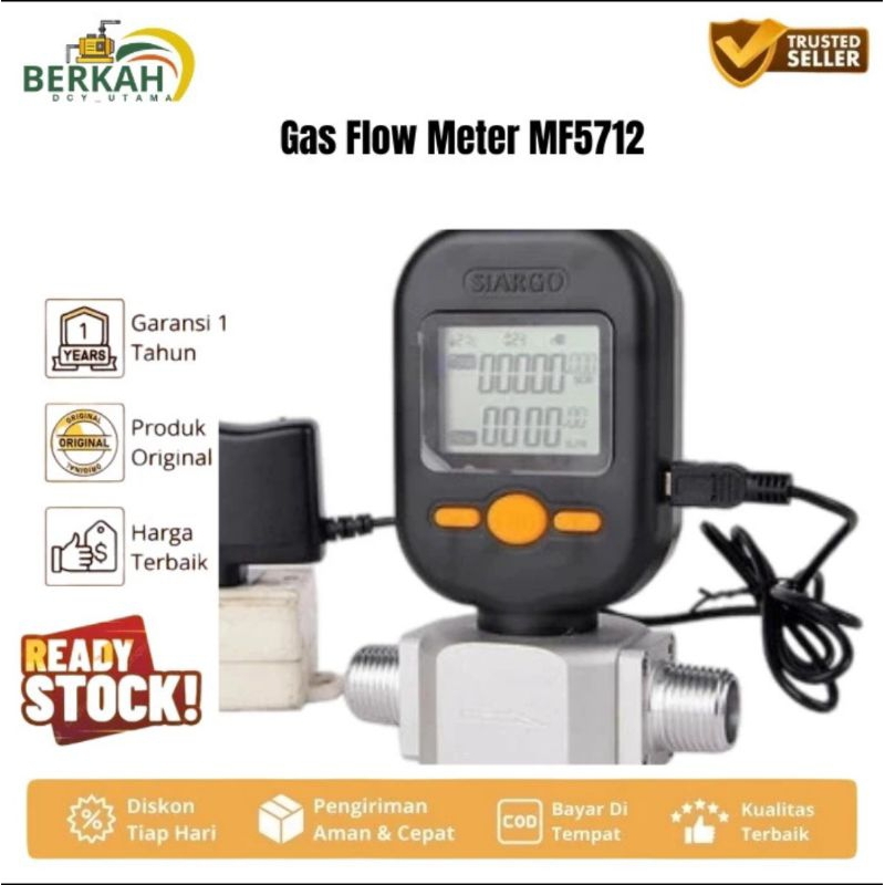 Jual Gas Flow Meter MF5712 Air Oxygen Nitrogen MF-5712 Laju Oksigen LPG | Shopee Indonesia