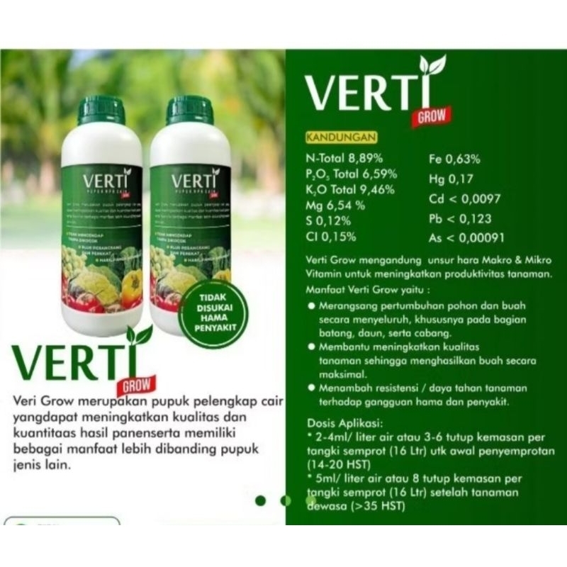Jual VERTI GROW / VERTY GROW PUPUK / NPK CAIR KEMASAN 500 ML | Shopee ...