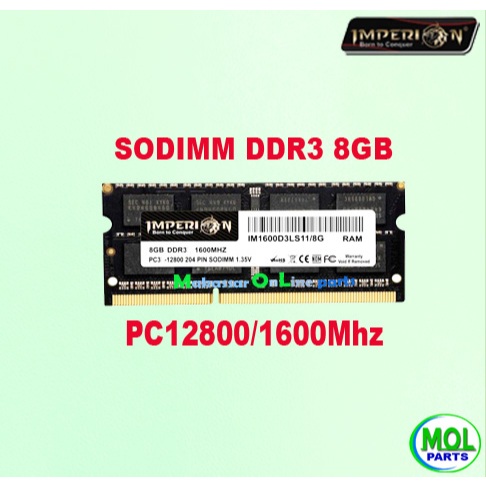 Jual RAM IMPERION DDR3 8GB 1600 MHz PC 12800 RAM LAPTOP SODIMM | Shopee Indonesia