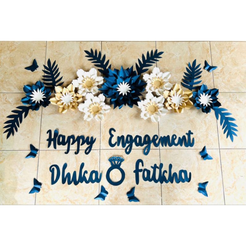 Jual ready Paper flower dekorasi bunga kertas backdrop lamaran dekorasi ...