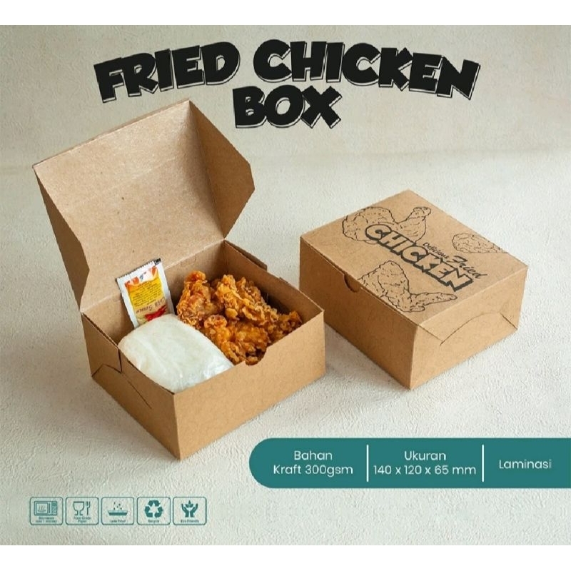 Jual Box Fried Chicken, Dus Ayam Geprek dan Chicken Spicy isi 25 pcs ...