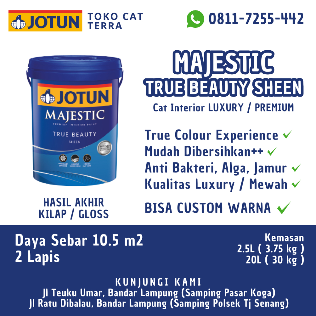 Jual JOTUN MAJESTIC TRUE BEAUTY SHEEN - Cat Interior LUXURY / PREMIUM ...