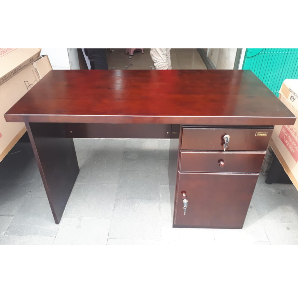 Jual Meja Kerja 1/2 Biro Luxury (Solid Wood) | Shopee Indonesia