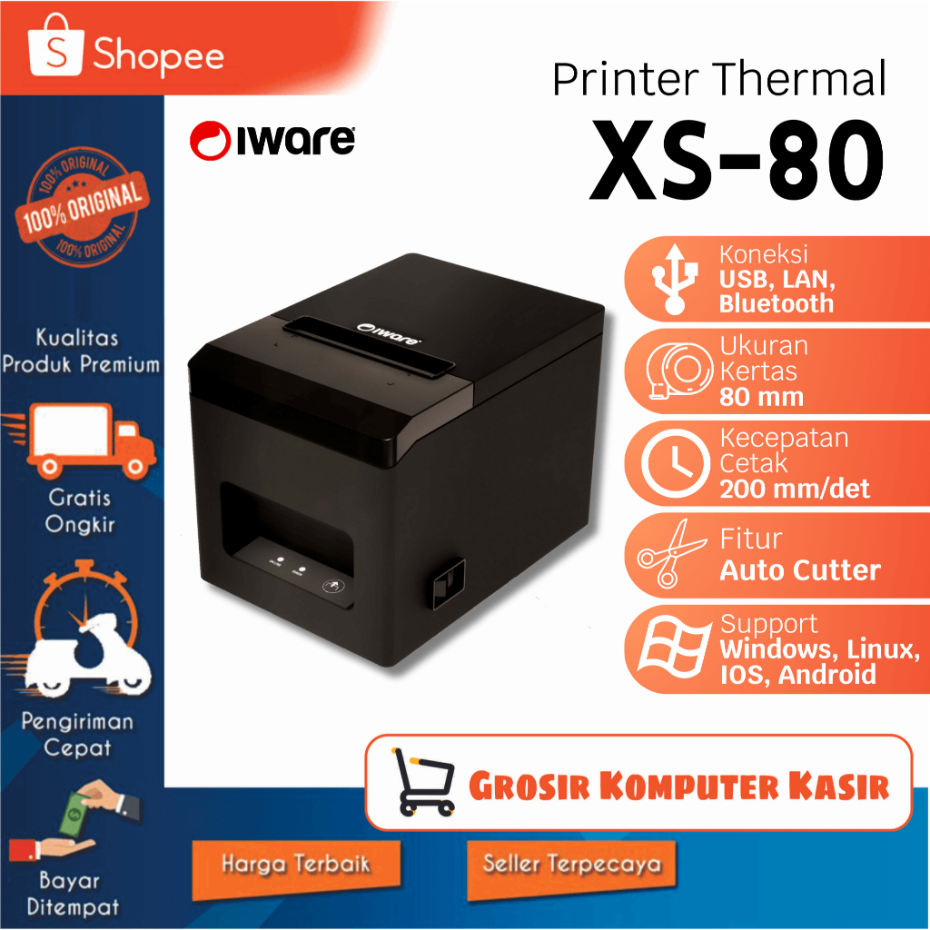 Jual IWARE Printer Thermal X-SERIES XS-80 || 80 mm Koneksi USB/LAN ...