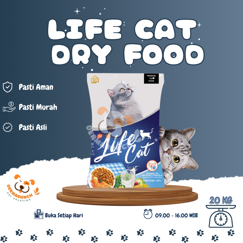Jual LIFE CAT DRY FOOD Makanan Kucing Kering LIFECAT 20kg 20 kg ...