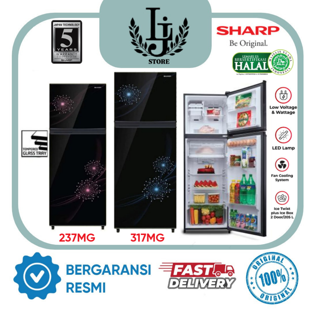 Jual Kulkas Sharp 2 Pintu SJ 237/236MG / SJ 317/316MG Kulkas 2 Pintu Sharp Lemari Es Sharp Dua ...