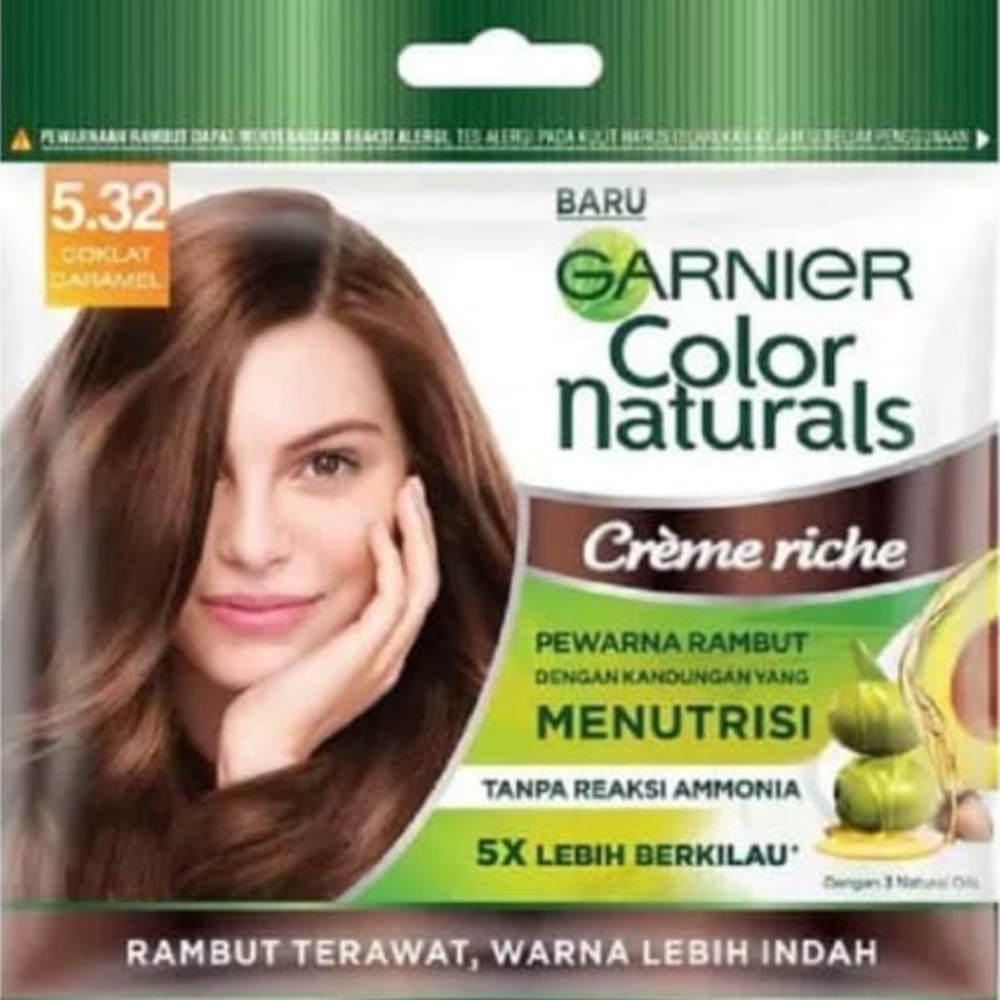 Jual GARNIER Color Naturals Creme Riche Hair Color 5.32 Coklat Karamel ...