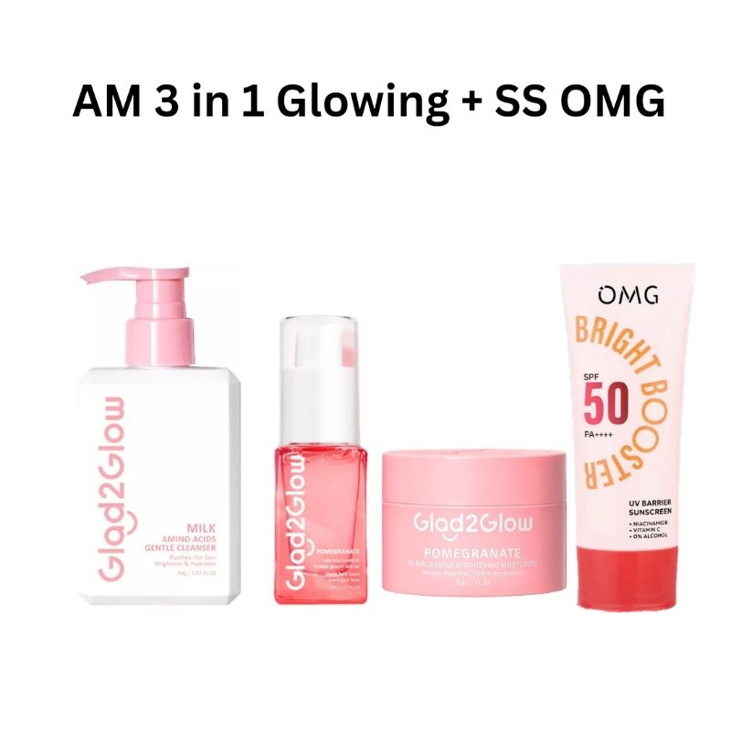Jual Glad2Glow G2G Paket Serba Pink 3in1 4in1 5in1 Wajah Glowing ...