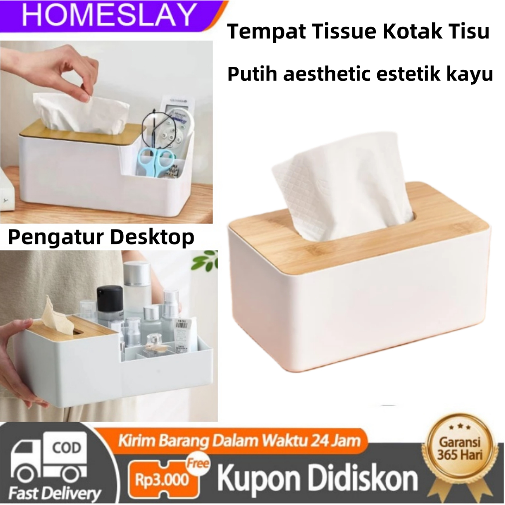 Jual HOMESLAY Tempat Tisu Kotak Tissue Kayu Transparan Box Tissue ...