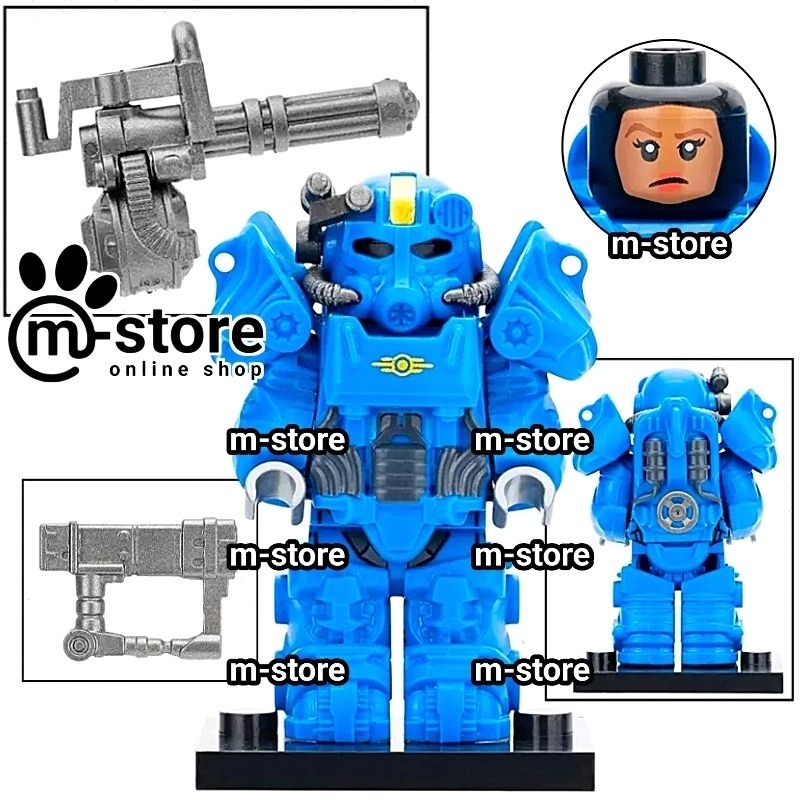 Jual brick fallout vault-tec t-60 power armor paint mini toy figure ...