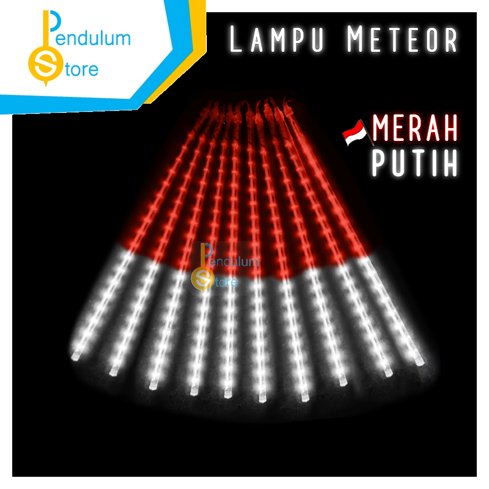 Jual Lampu Meteor LED Merah Putih 17 Agustusan Rain Snow Lampu Hias ...