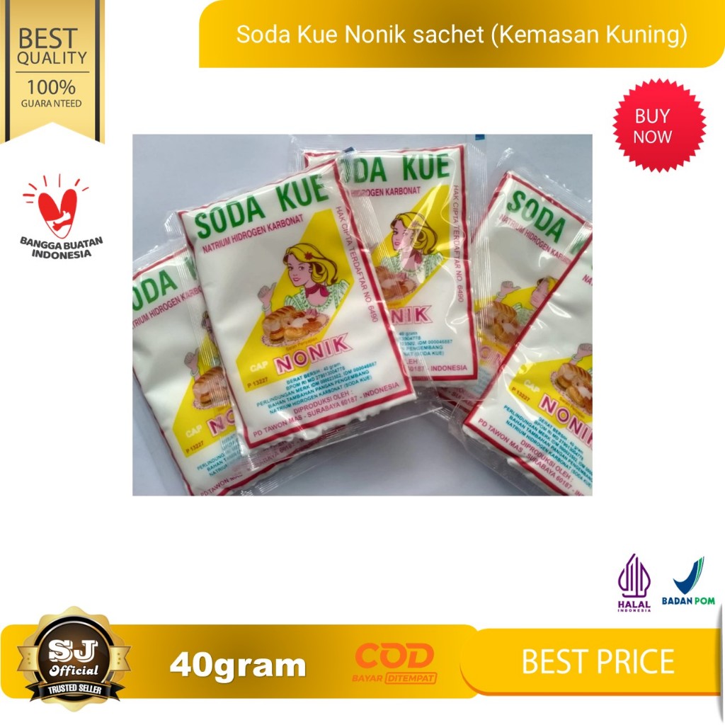 Jual Soda Kue Nonik Sachet 40gr (Kemasan Kuning) | Shopee Indonesia