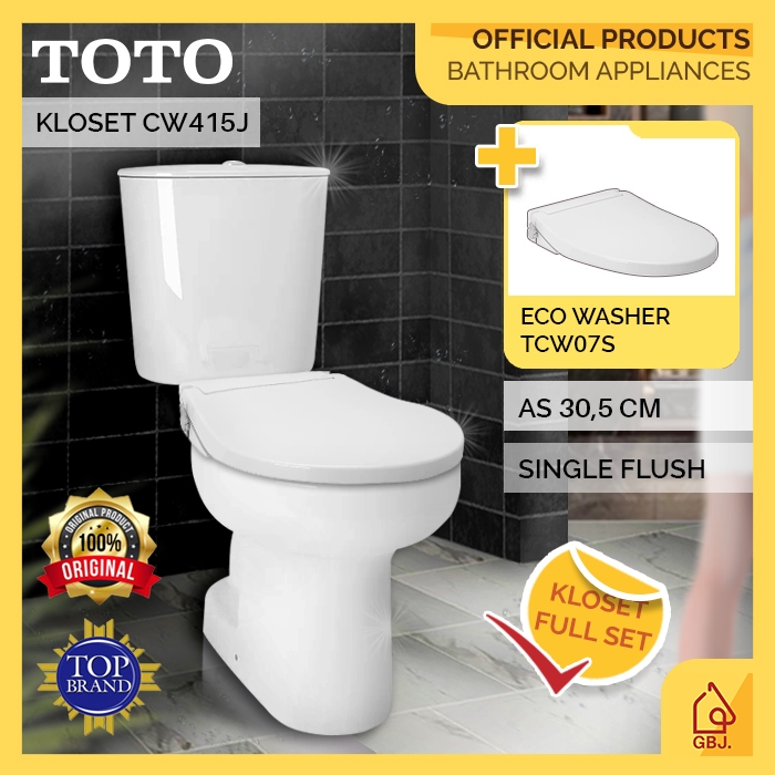 Jual KLOSET DUDUK TOTO CW415 / CW415J + ECOWASHER TCW07S / ECO WASHER ...