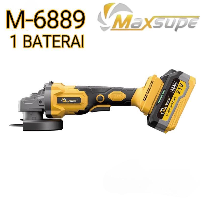 Jual Maxsupe Gerinda Cordless Baterai M6889 Brushless Portable Mesin ...