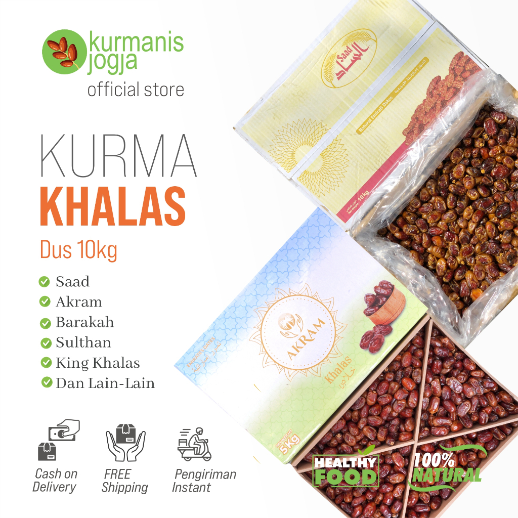 Jual Kurma khalas Al Saad Barakah Original Premium 10kg Dus Berkualitas ...