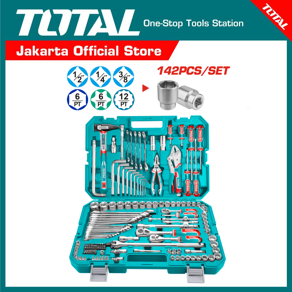 Jual TOTAL 142 Pcs combination tools set THKTHP21426 - 142 Set tools ...