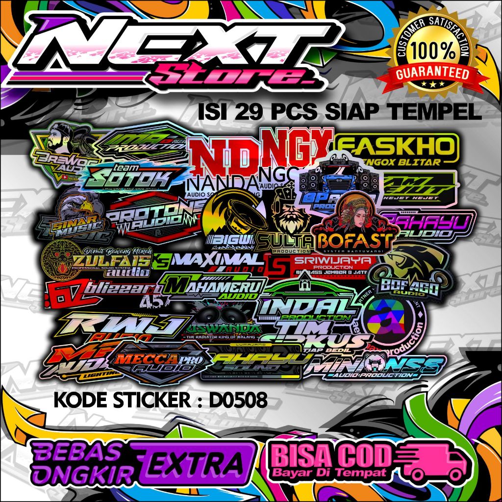 Jual STICKER SOUND SYSTEM HOREG ISI 29 TERBARU VIRAL MURAH BAHAN ...