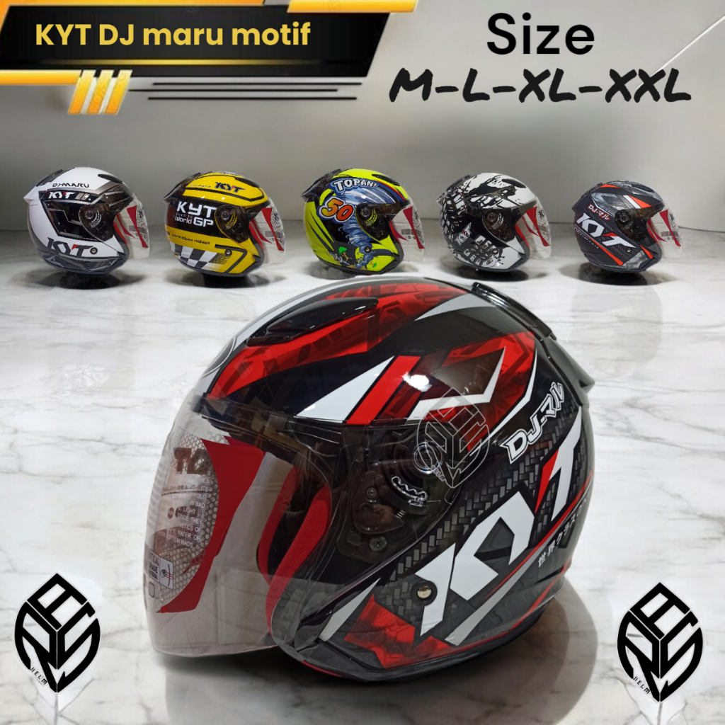 Jual HELM HALF FACE KYT DJ MARU MOTIF|CORAK|HELM SNI|SIZE JUMBO|XXL allvarian warna | Shopee ...