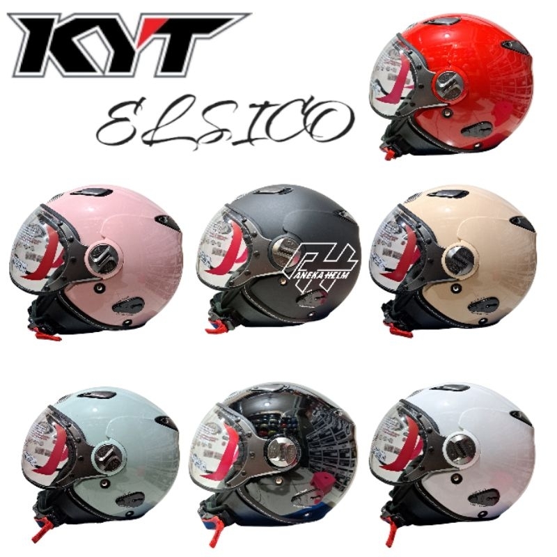 Jual helm kyt elsico solid | helm classic | kyt retro | Shopee Indonesia