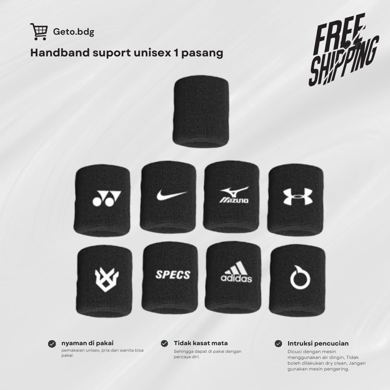 Jual WristBand Tebal Gym Fitness Badminton Hanband Sport Unisex (Wrist ...