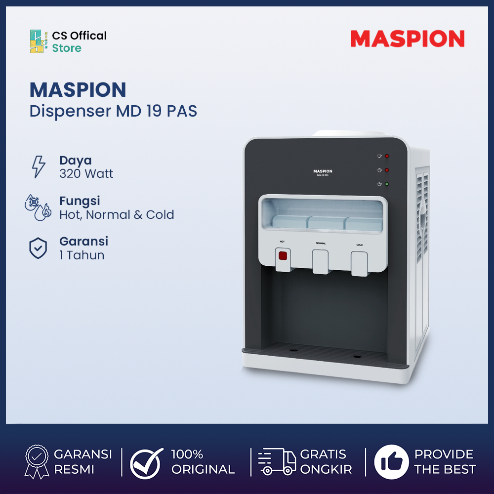 Jual MASPION Dispenser Portable MD-19 PAS Hot Normal And Cold | Shopee ...
