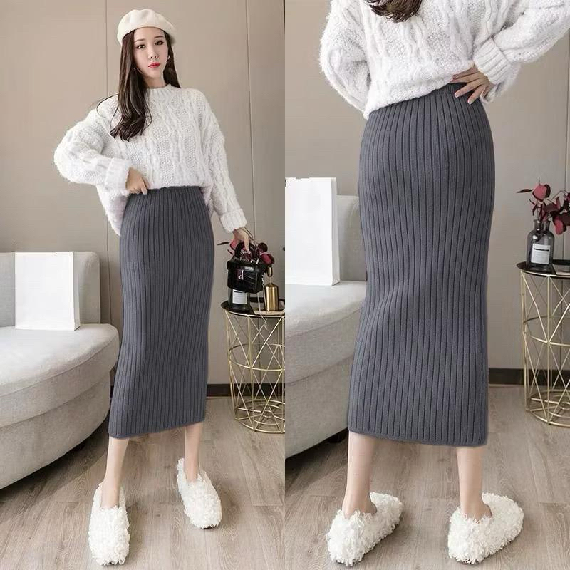 Jual Rok rajut midi/rok 7/8 rok wanita premium | Shopee Indonesia