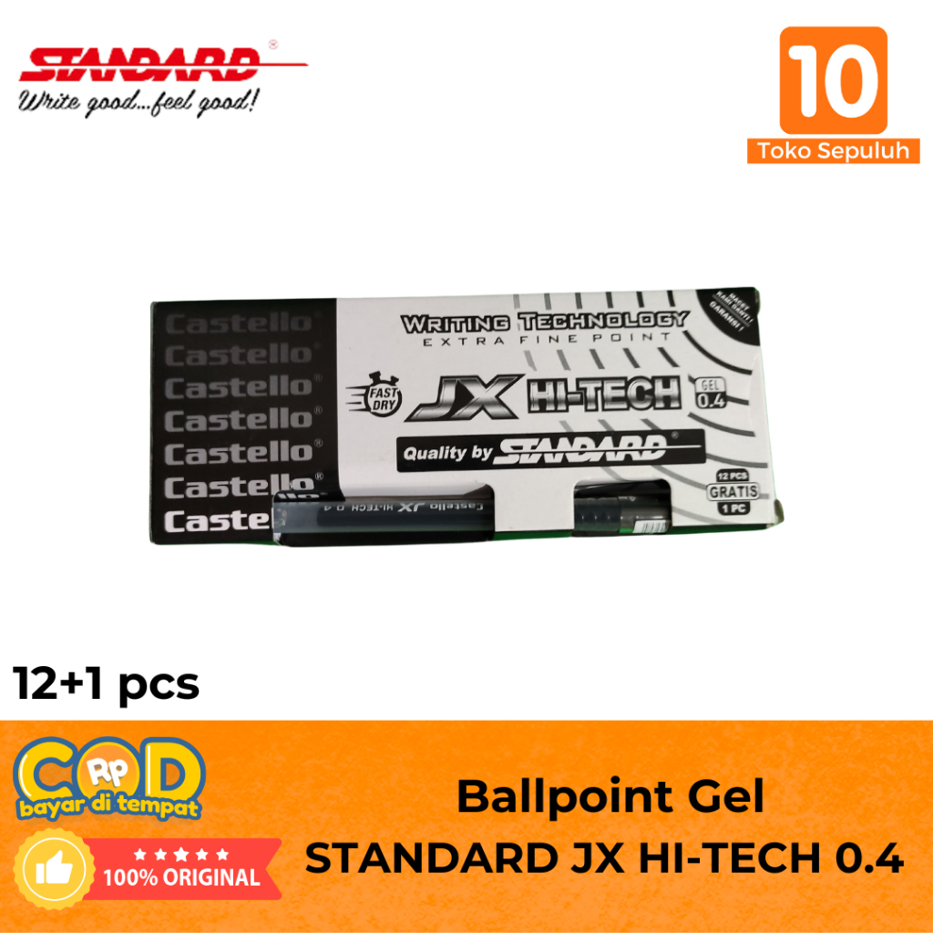 Jual (ISI 12+1 PCS) BALLPOINT/PULPEN JX HI-TECH CASTELLO STANDARD ...
