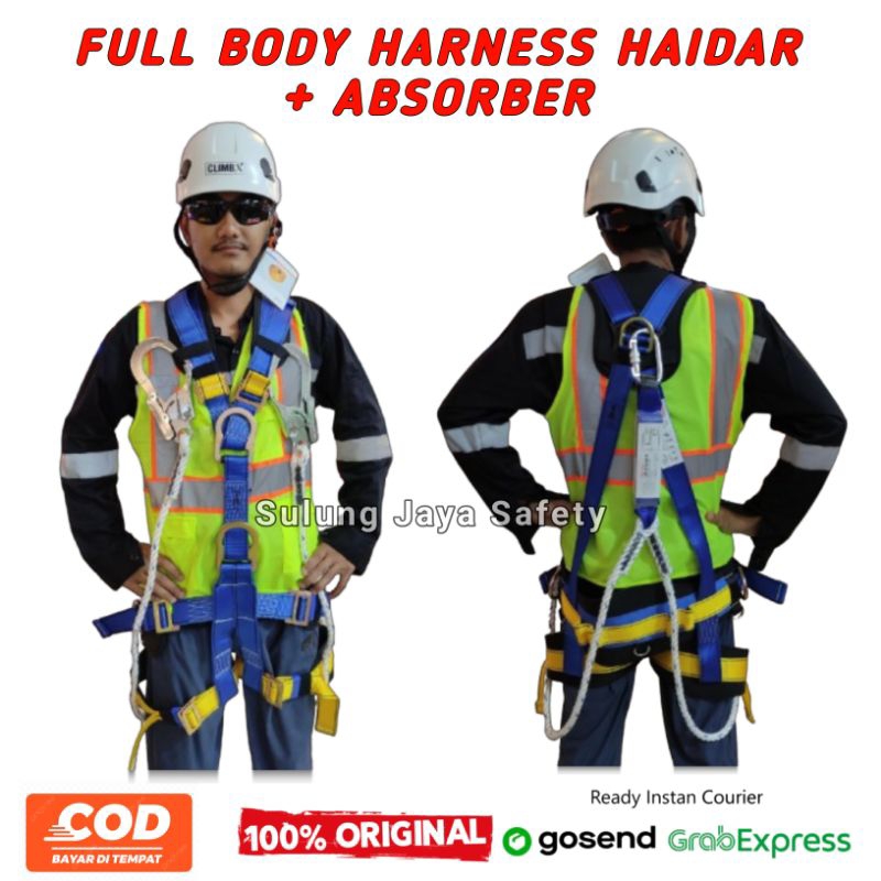 Jual Full Body Harness Haidar PN 56 Plus Absorber Double Hook Original 100% - Safety Harness ...